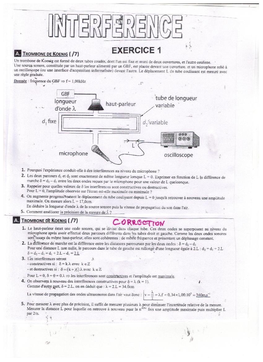 PHYSIQUE CLASSE DE TS
